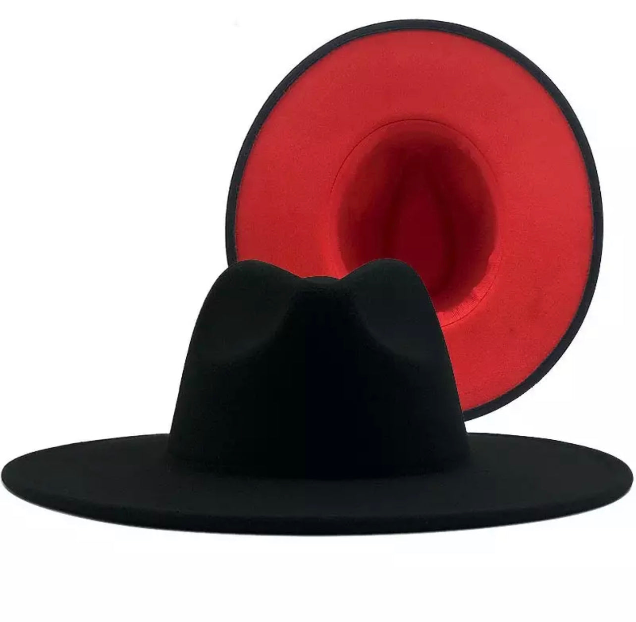 Wide brim Red Bottom hat Fedora – Tomgfashion